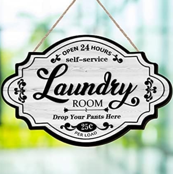 roses_garden | Wall Decor | Vintage Style Laundry Room Sign Nwt | Poshmark